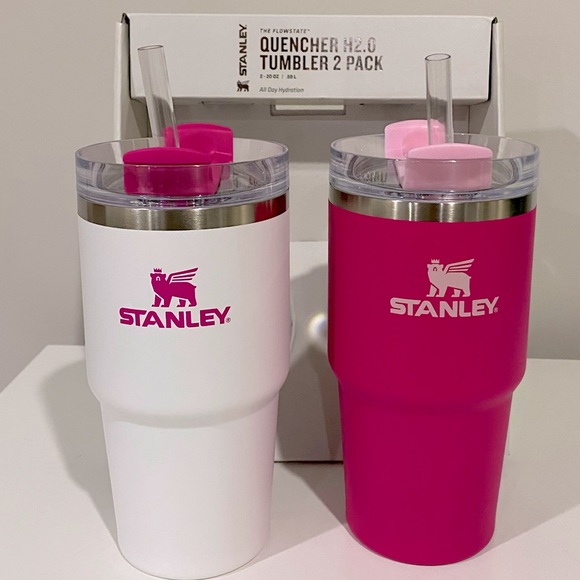Stanley | Dining | Stanley 2 Pack Flamingo Pink White 2oz Stainless ...